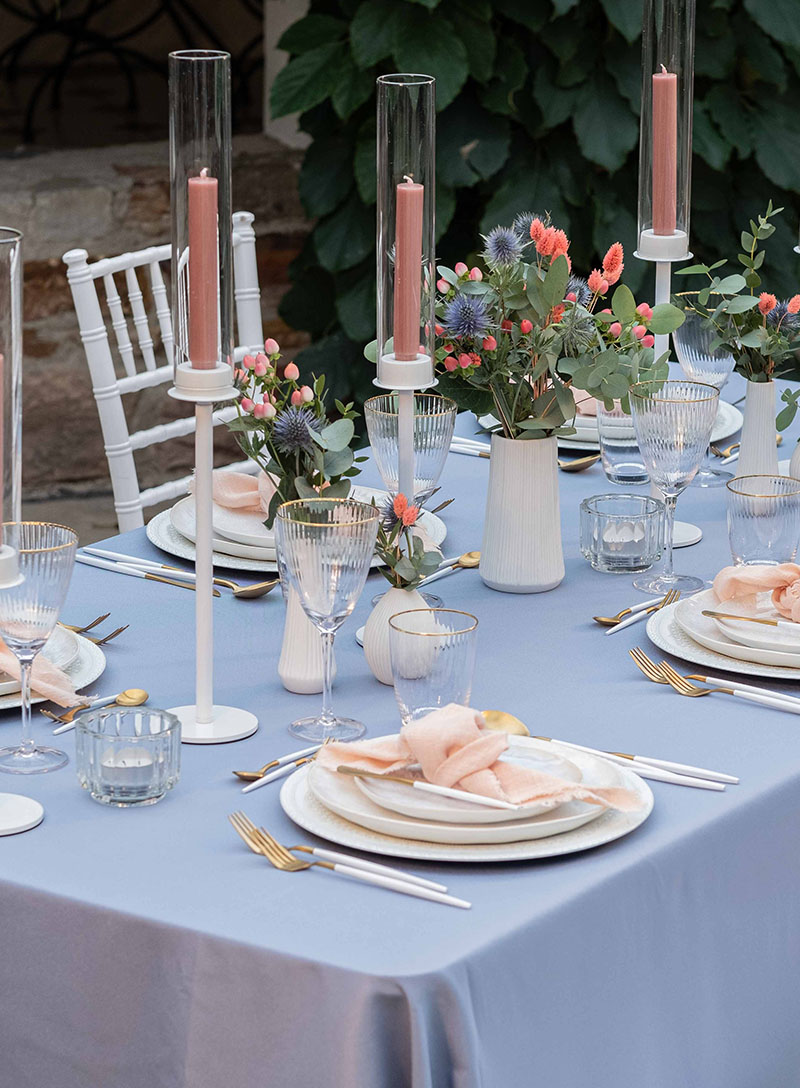 Tischdecke Polyester Moonlight Blue 410x250cm für Hochzeit & Event ...